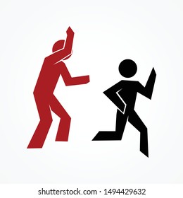 Man Runs Away Evil Man Stock Vector (Royalty Free) 1494429632 ...