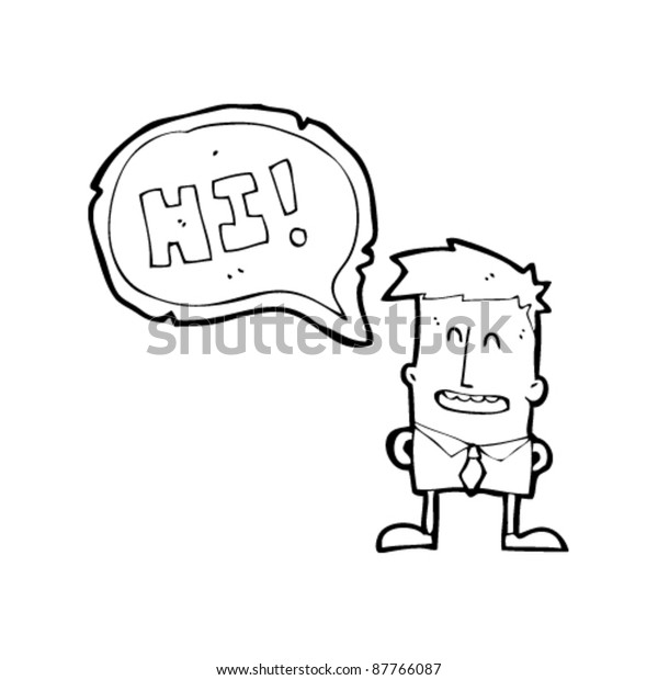 Man Saying Hi Cartoon Stock Vector (Royalty Free) 87766087 | Shutterstock