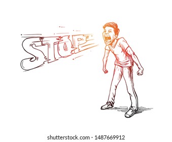 160 Silhouette People Saying Stop Images, Stock Photos & Vectors ...