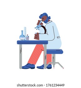 Man Science Laboratory Doing Research On Stock Vector (Royalty Free ...