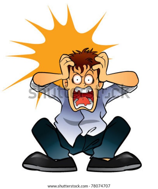 Man Scream Stock Vector (Royalty Free) 78074707