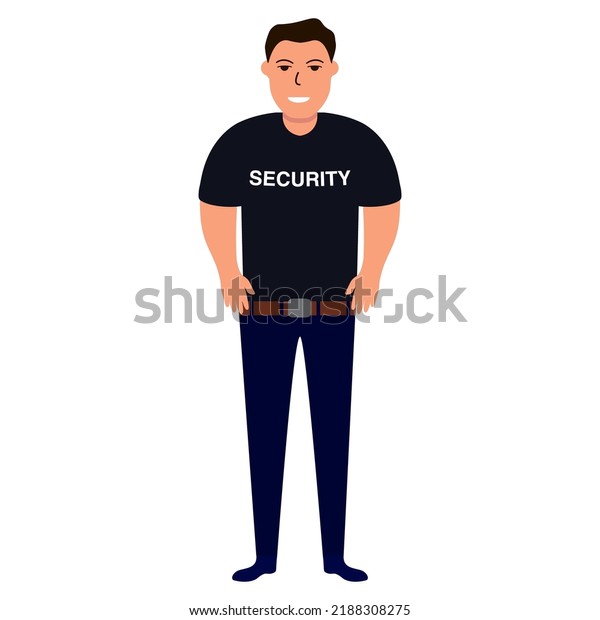 Man Security Guard Nightclubface Controlcharacter Cartoon: เวกเตอร์ ...