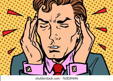 Man Severe Headache Comic Book Cartoon Stock Vector (Royalty Free ...