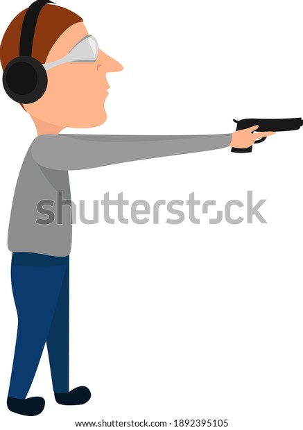 Man Shooting Gun Illustration Vector On Stock Vector (Royalty Free ...
