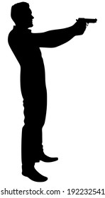 Man Shooting Gun Vector Stock Vector (Royalty Free) 192232541 ...