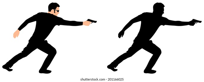 Man Shooting Gun Vector: เวกเตอร์สต็อก (ปลอดค่าลิขสิทธิ์) 201166025 ...