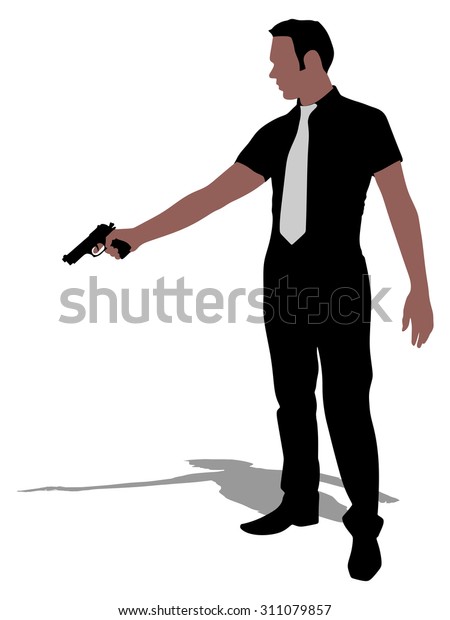 Man Shooting Gun Vector Stock Vector (Royalty Free) 311079857 ...