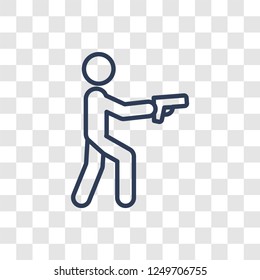 Man Shooting Icon Trendy Linear Man Stock Vector (Royalty Free ...