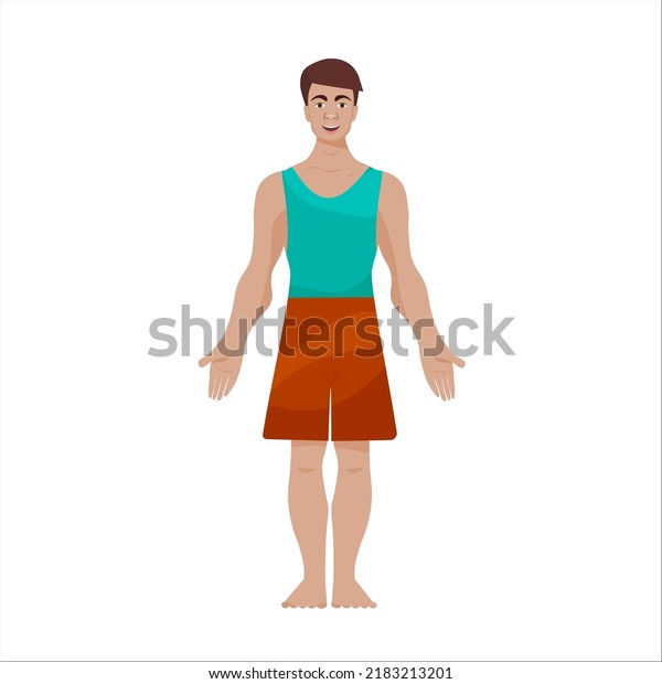 Man Short Shorts Tshirt Vector Illustration Stock Vector (Royalty Free ...
