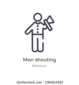 Man Shouting Outline Icon Isolated Line Stock Vector (Royalty Free ...