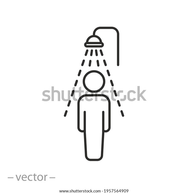 Man Shower Icon Bath Room Bathing Stock Vector (Royalty Free ...