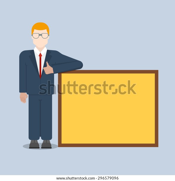 Man Showing Displaying Placard Ready Your Stock Vector (Royalty Free ...