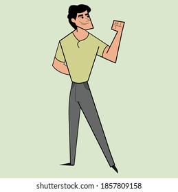 Man Showing Gesture Unity Strength Stock Vector (Royalty Free ...