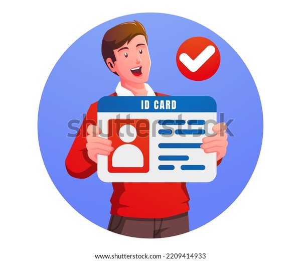 Man Showing Id Card Stock Vector (Royalty Free) 2209414933 | Shutterstock