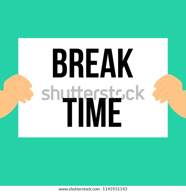 Man Showing Paper Break Time Text Stock Vector (Royalty Free ...