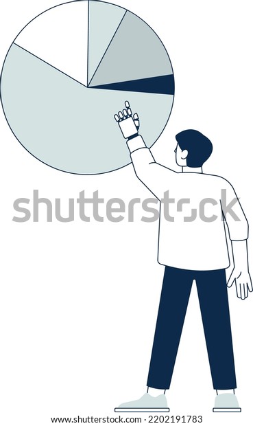 Man Showing Pie Chart Data Statistic Stock Vector (Royalty Free ...