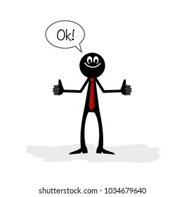 Stickman Speaks Hand Drawn Vector Illustration: vector de stock (libre ...
