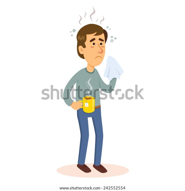 Man Sick Flu Stock Vector (Royalty Free) 242552554