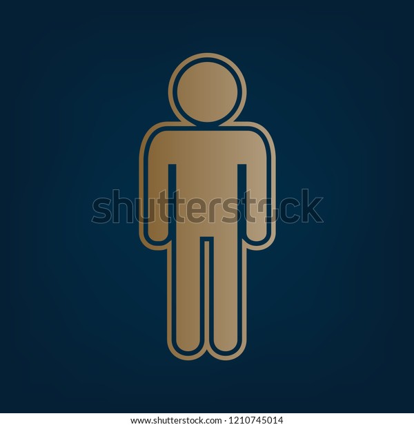 Man Sign Illustration Vector Golden Icon Stock Vector (Royalty Free ...