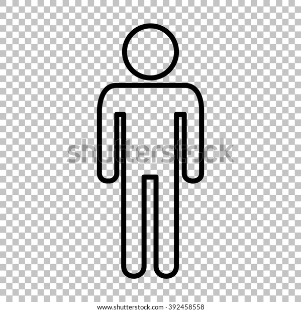 Man Sign Line Icon On Transparent Stock Vector (Royalty Free) 392458558 ...