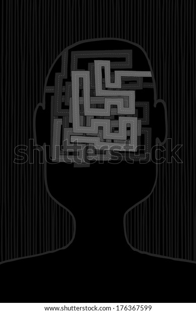 Man Silhouette Chaotic Highway Brain Problems Stock Vector (Royalty ...