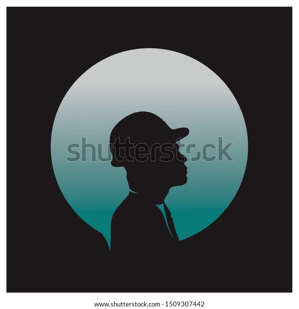 Man Silhouette Character Vector Circle Background Stock Vector (Royalty ...