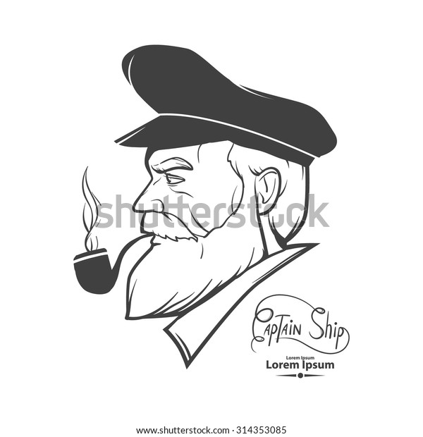 Man Silhouette Portrait Character Captain Simple Stock Vector (Royalty ...