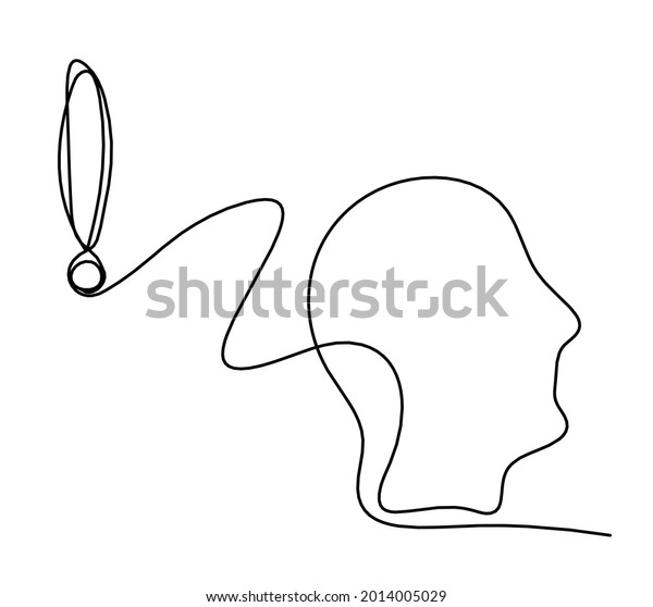 Man Silhouette Profile Exclamation Mark Line Stock-vektor (royaltyfri ...