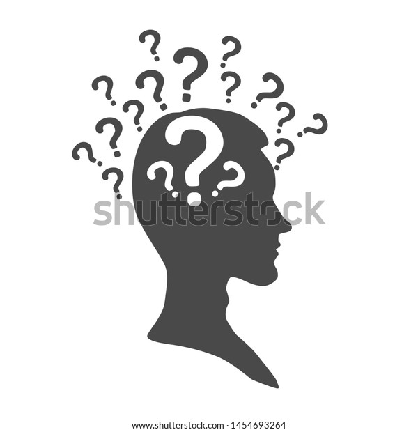 Man Silhouette Question Mark Signs Inside: vetor stock (livre de ...