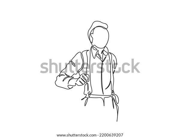 Man Single Line Art Drawing Continues Stock Vector (Royalty Free ...