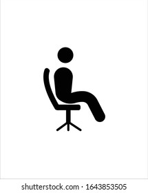 Man Siting On Chair Iconvector Best Stock Vector (Royalty Free ...