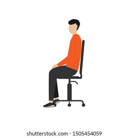 Man Sitting On Chair Flat Cartoon Stock Vector (Royalty Free ...