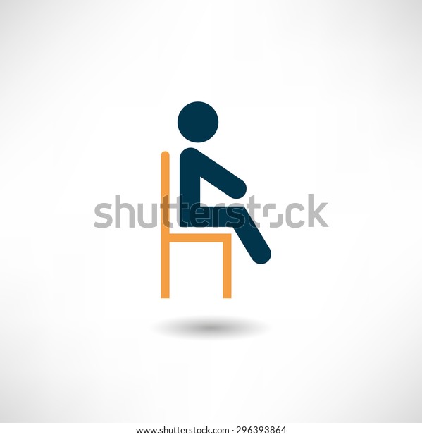 Man Sitting On Chair Icon Stock Vector (Royalty Free) 296393864 ...