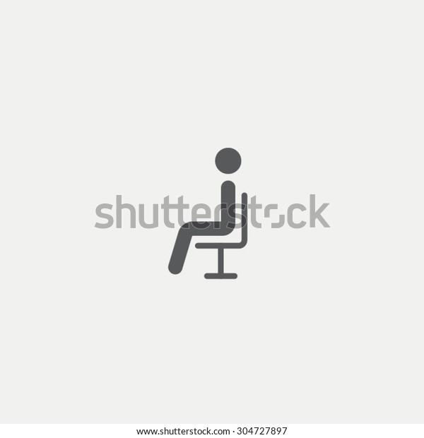 Man Sitting On Chair Icon Stock Vector (Royalty Free) 304727897 ...