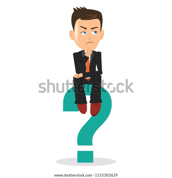 Man Sitting Over Big Question Mark Stock Vector (Royalty Free ...