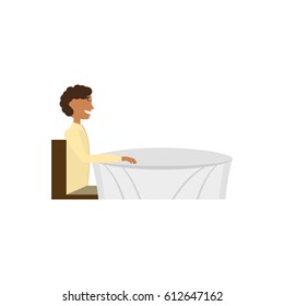 Man Sitting Table Waiting Stock Vector (Royalty Free) 612647162 ...