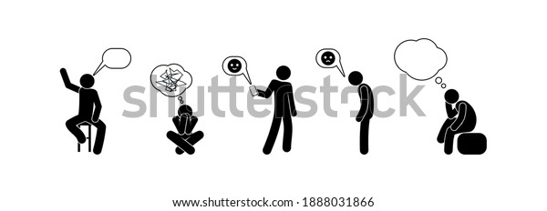Man Sitting Talking Stick Figure Illustration Stock Vector (Royalty ...