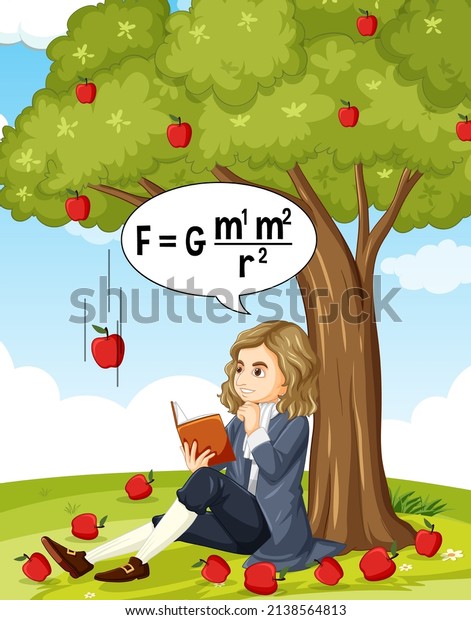 Man Sitting Under Apple Tree Illustration Stock Vector (Royalty Free ...