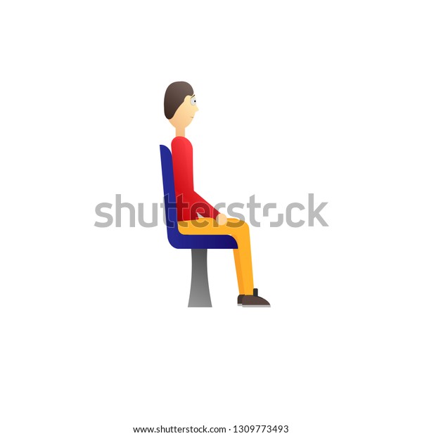 Man Sitting Vector Graphic Stock Vector (Royalty Free) 1309773493 ...