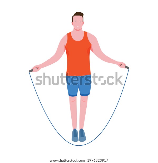 Man Skipping Jump Rope Man Wearing Stock Vector (Royalty Free ...