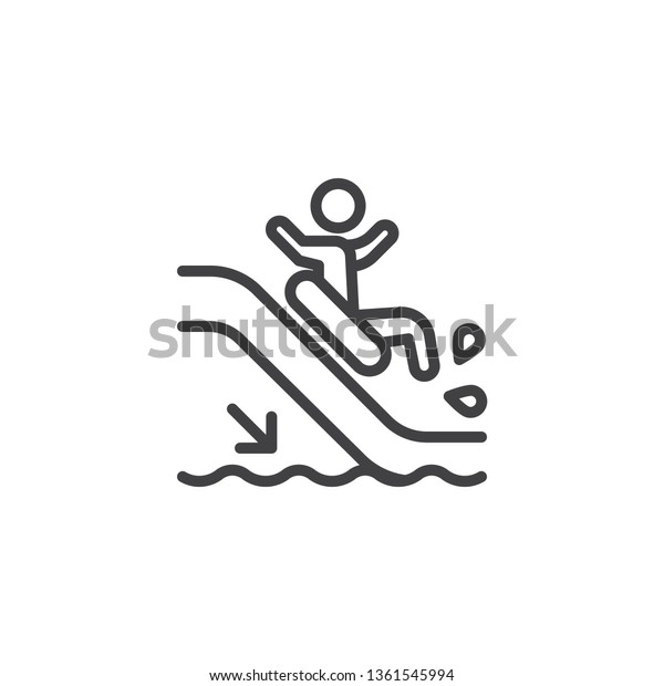 Man Slide Down On Water Slide: vetor stock (livre de direitos ...