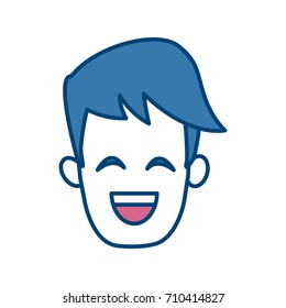 Man Smiling Eyes Closed Stock Vector (Royalty Free) 710414827 ...