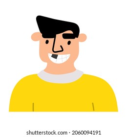 Man Smiling Without One Tooth Illustration Stock Vector (Royalty Free ...