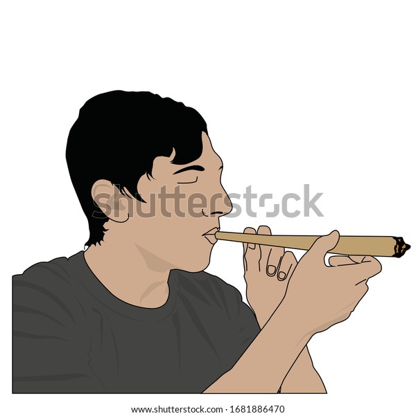 Man Smoking Huge Joint Rolling Paper Stock Vector (Royalty Free ...