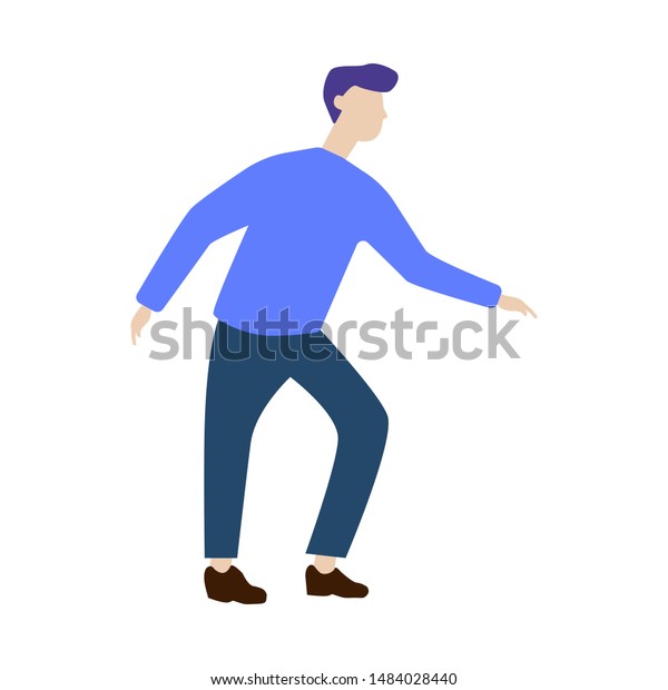 Man Sneakingillustration Flat Cartoon Character Isolated Stock Vector ...
