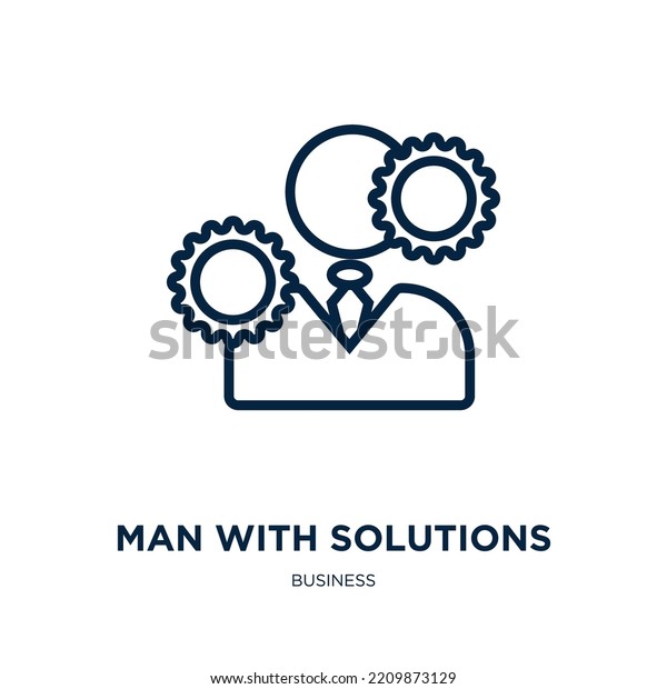 Man Solutions Icon Business Collection Thin Stock Vector (Royalty Free ...