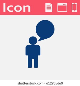 Man Speaking Flat Icon Talk Vector Stock Vector (Royalty Free ...