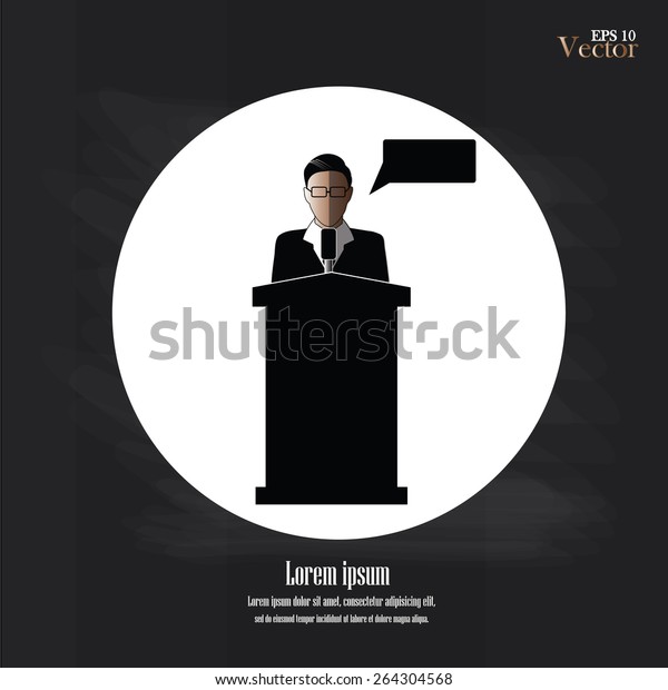 Man Speaking Vector On Chalkboardspeakerspeechspeaker Iconspeech Stock ...