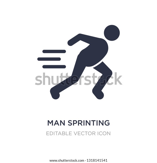 Man Sprinting Icon On White Background Stock Vector (Royalty Free ...