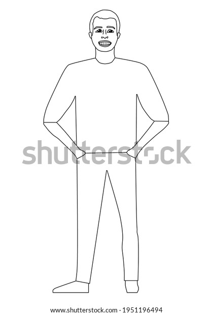 Man Standing Cartoon Character Isolated Vector Stock Vector (Royalty ...